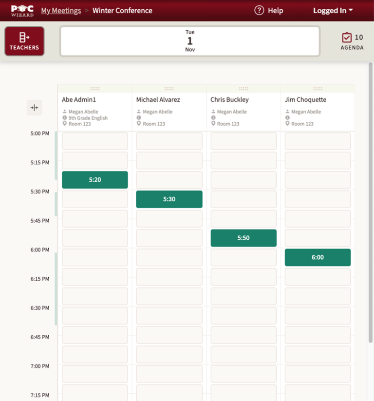 Free Trial with PTC Wizard – Parent-Teacher Conference Scheduling